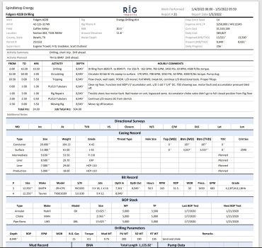 Daily Drilling Completions and Workover Reports - RigReports